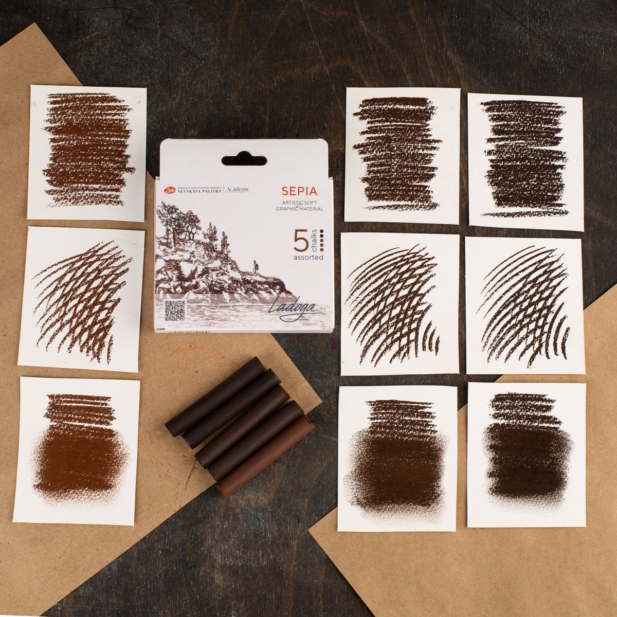 Sepia marca Ladoga 5 barras – Acuarelas White Nights México